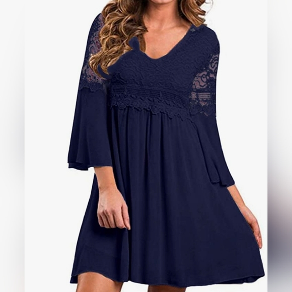 Zanzea | Dresses | Zanzea Floral Lace Aline Swing Mini Dress | Poshmark